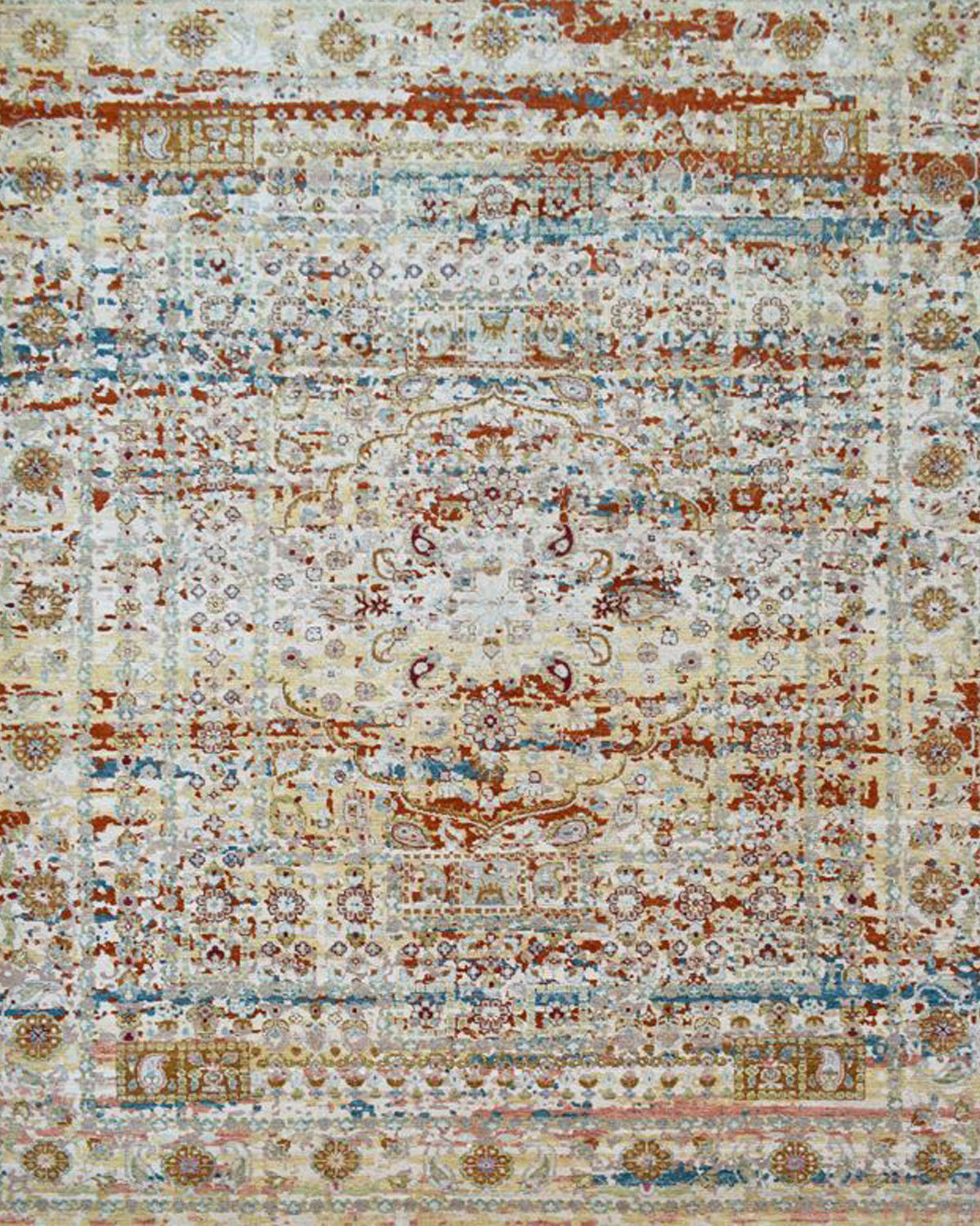 Opulent | CLASSIC | ELEGANCE | RECTANGLE | BLUE | GREY | HAND-KNOTTED ...